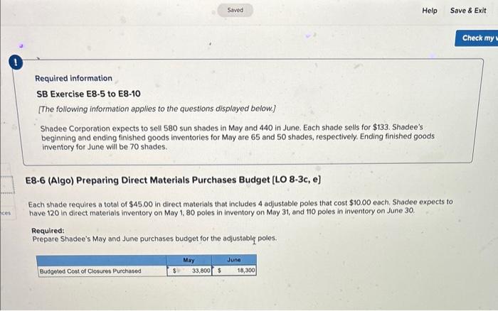 Solved Required information SB Exercise E8-5 to E8-10 [The | Chegg.com