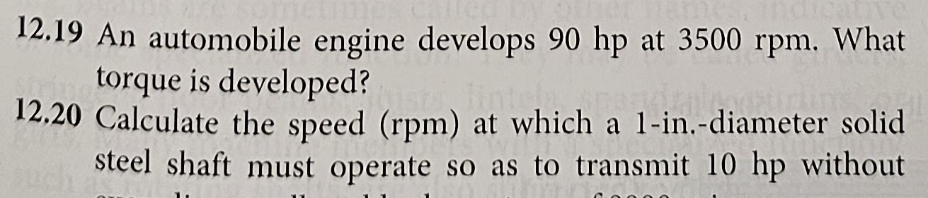 Solved 12.19 ﻿An automobile engine develops 90hp ﻿at | Chegg.com