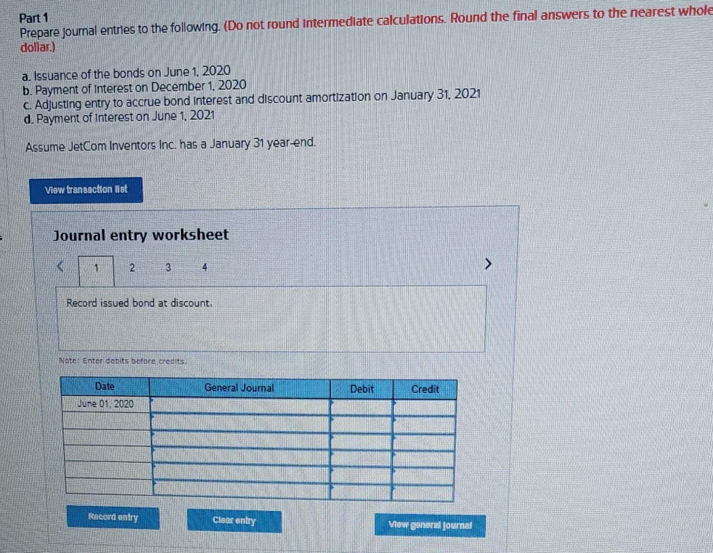 Solved On June 1, 2020, JetCom Inventors Inc. issued a | Chegg.com