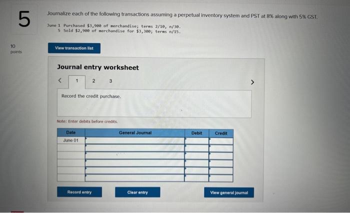 Solved \r\nJournal entry worksheet Note: Enter debits before | Chegg.com
