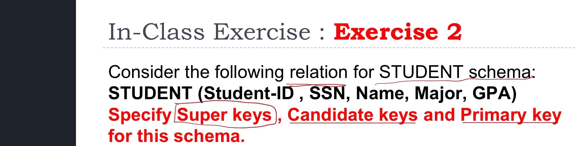 Solved In-Class Exercise : Exercise 2Consider the following | Chegg.com