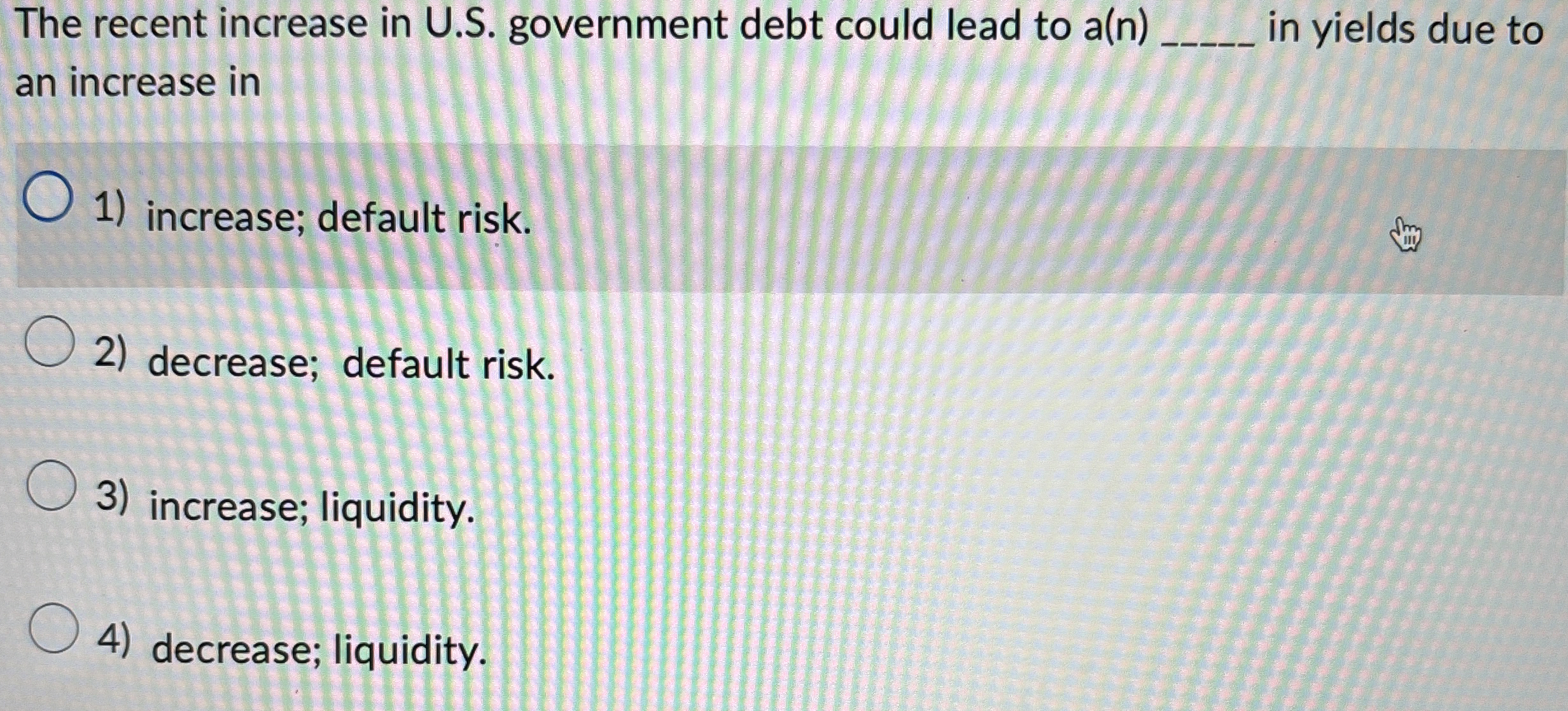 Solved The recent increase in U.S. ﻿government debt could | Chegg.com