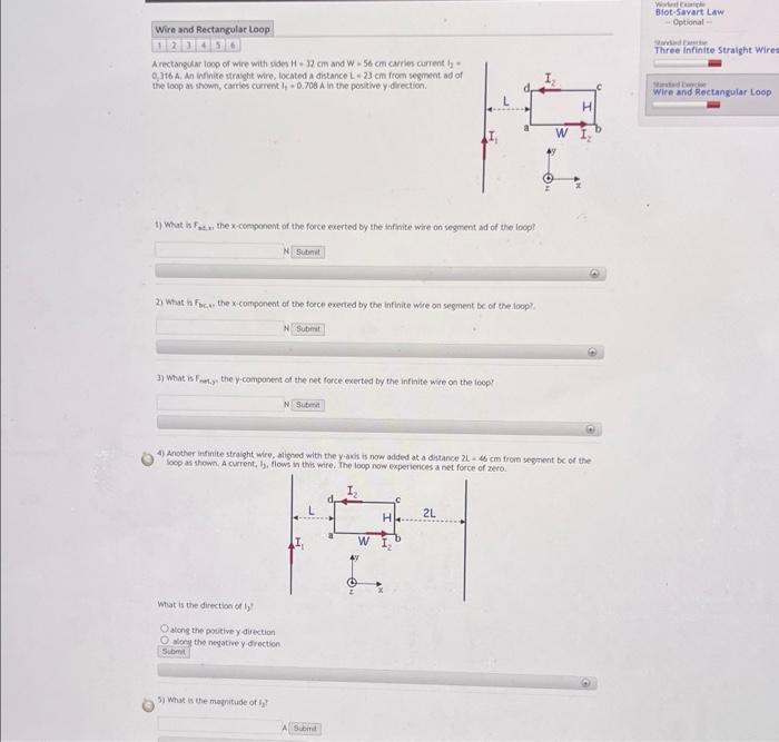 Solved Wire and Rectangular Loop Biot-Savart Law - Optional | Chegg.com
