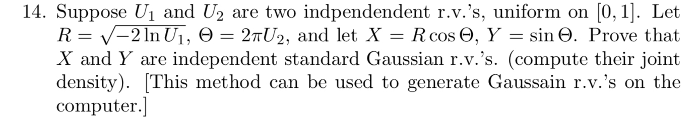 Solved Suppose U1 ﻿and U2 ﻿are two indpendendent r.v.'s, | Chegg.com