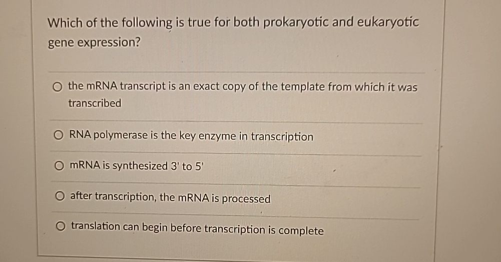 Solved Which of the following is true for both prokaryotic | Chegg.com