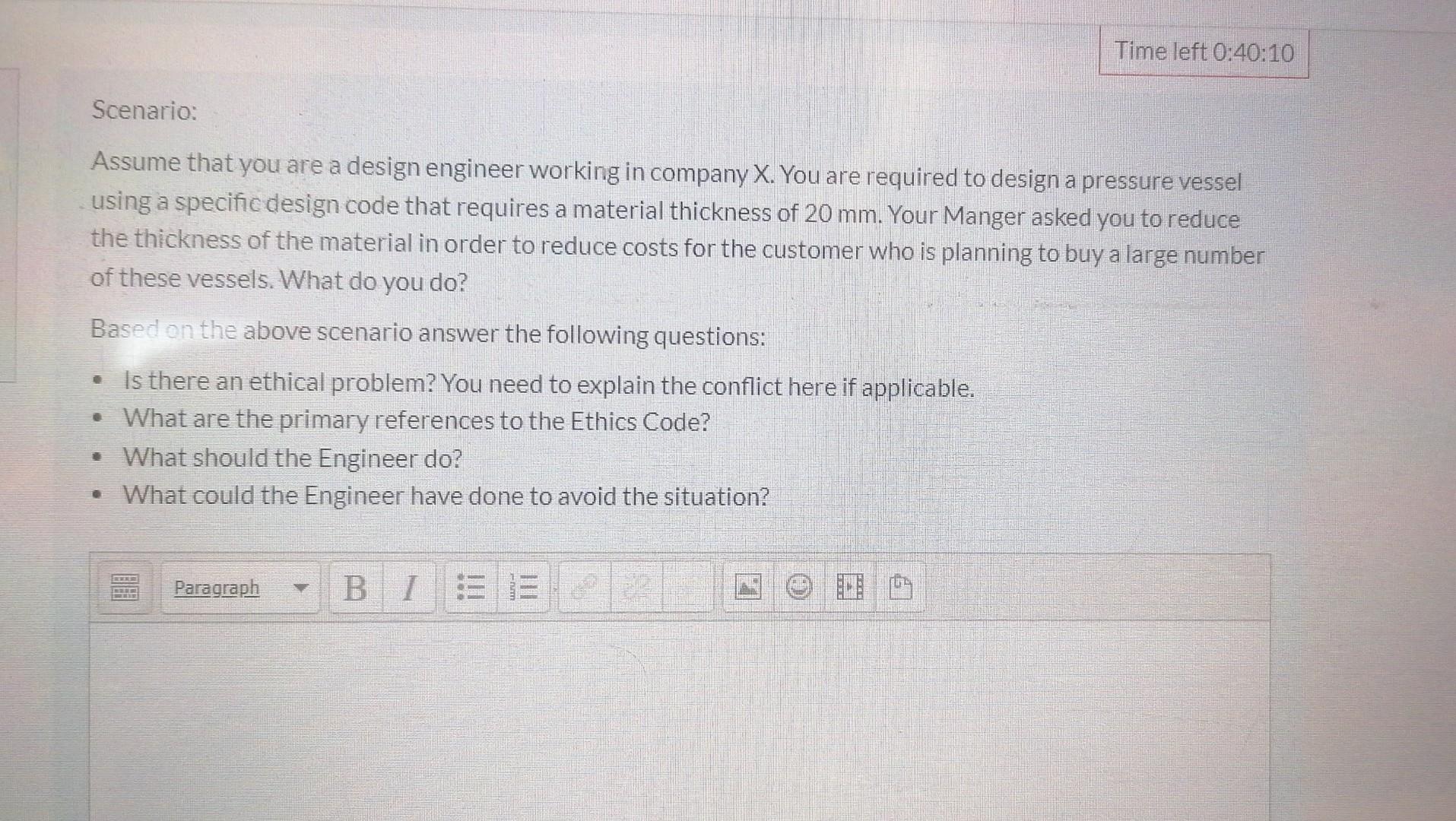 Scenario: Assume that you are a design engineer | Chegg.com