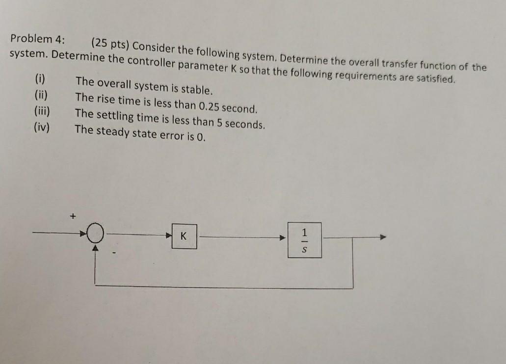Solved Problem 4: (25 pts) Consider the following system. | Chegg.com