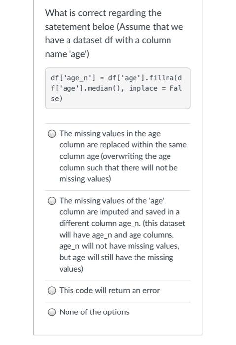 Solved What will the following Python statement do? 0]. | Chegg.com