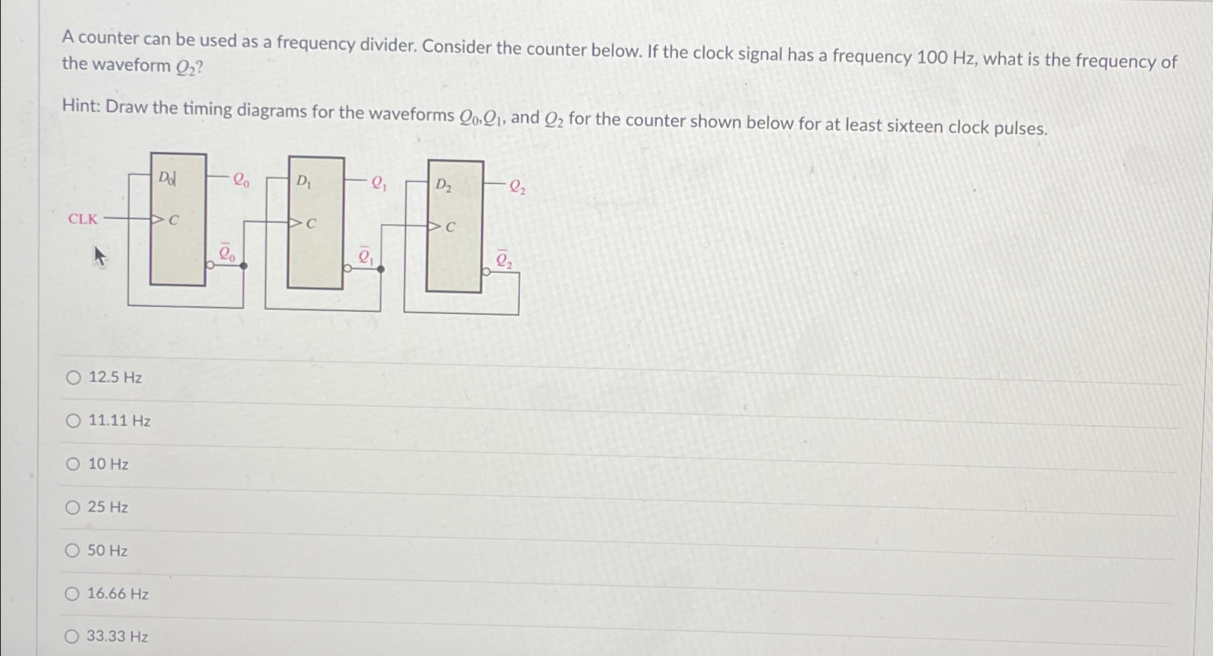 Solved A counter can be used as a frequency divider. | Chegg.com