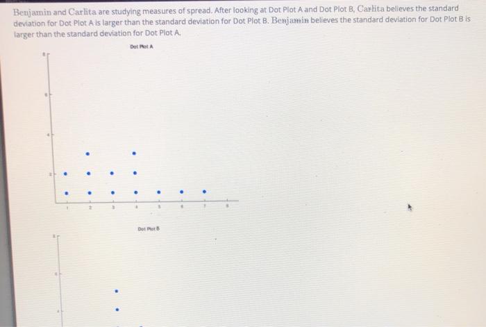 Solved Benjamin and Carlita are studying measures of spread. | Chegg.com