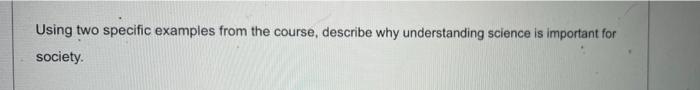 Solved Using two specific examples from the course, describe | Chegg.com Solved Using two specific examples from the course, describe | Chegg.com