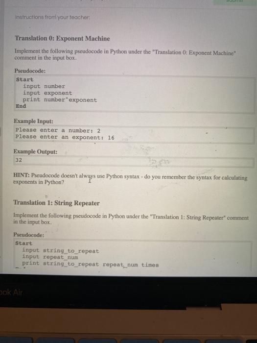 Solved ructions for your foochon Instructions In this | Chegg.com