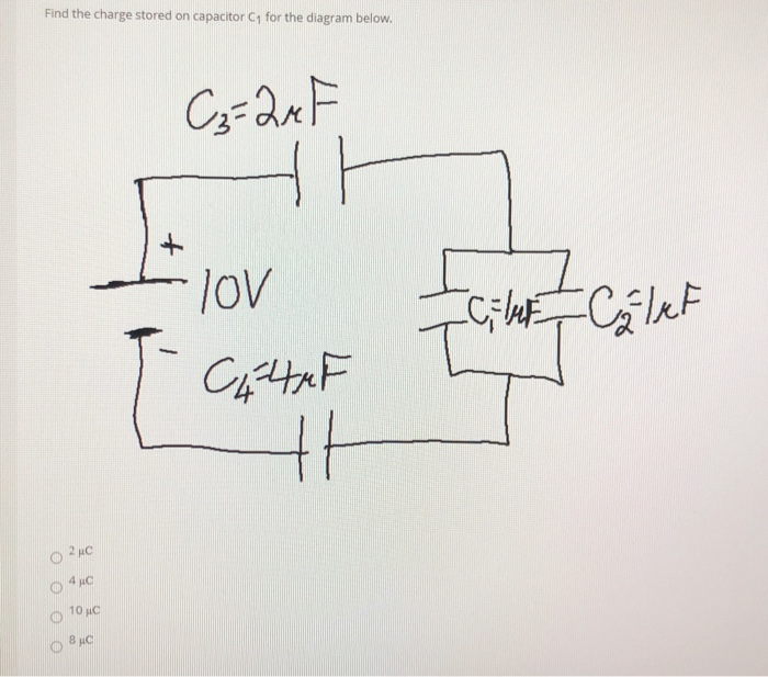 Solved Find the charge stored on capacitor Cy for the | Chegg.com