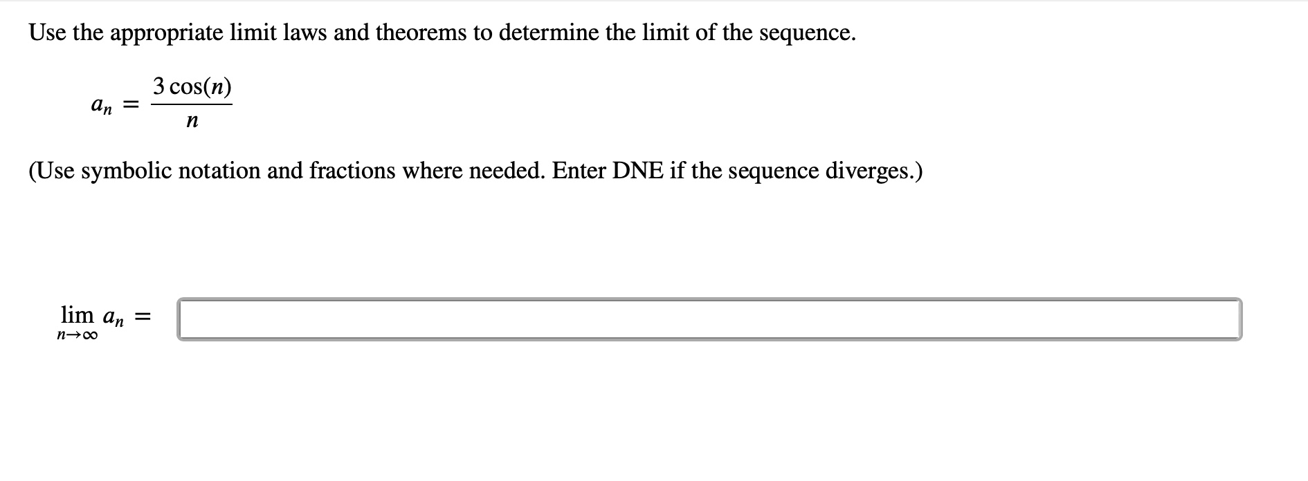 Solved Use the appropriate limit laws and theorems to | Chegg.com