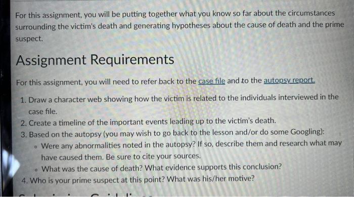 For this assignment, you will be putting together | Chegg.com