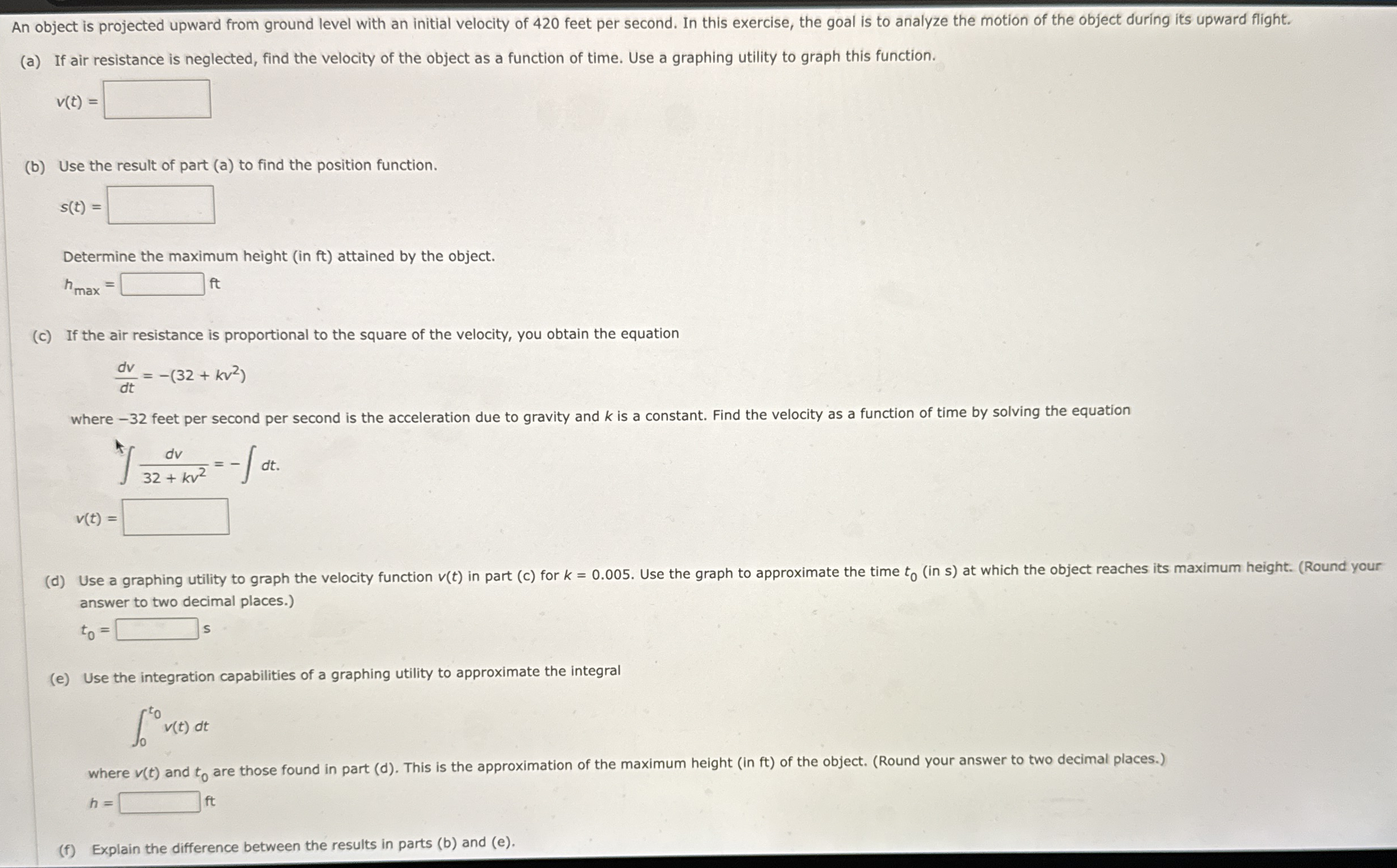Solved An object is projected upward from ground level with | Chegg.com