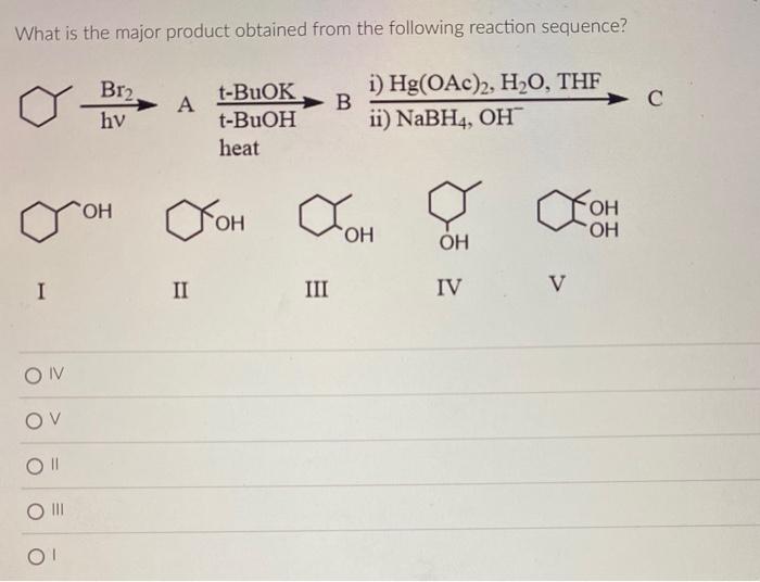 [Solved]: What is the major product obtained from the follo