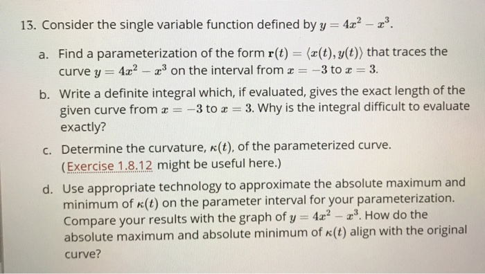 Solved 13. Consider the single variable function defined by | Chegg.com