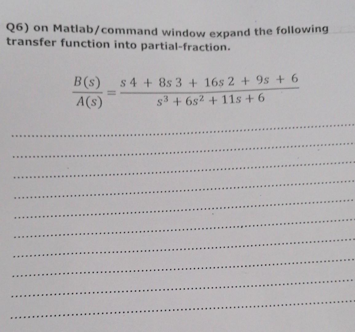 Solved Q6) on Matlab/command window expand the following | Chegg.com