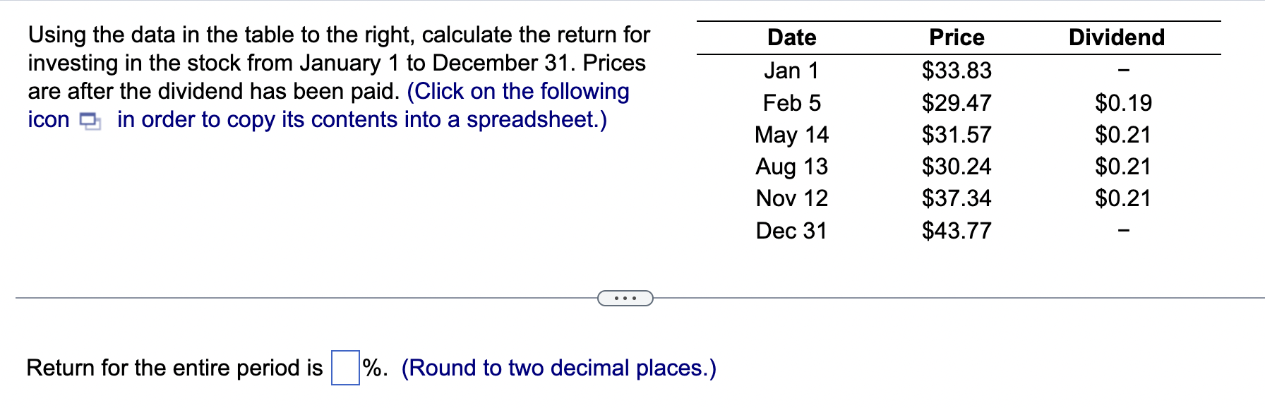 Solved Using the data in the table to the right, calculate | Chegg.com