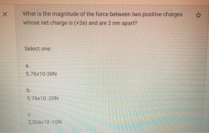 Solved What is the magnitude of the force between two | Chegg.com