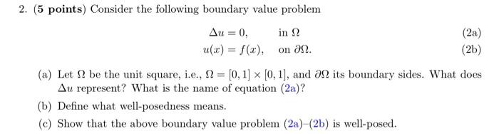 2. ( 5 points) Consider the following boundary value | Chegg.com