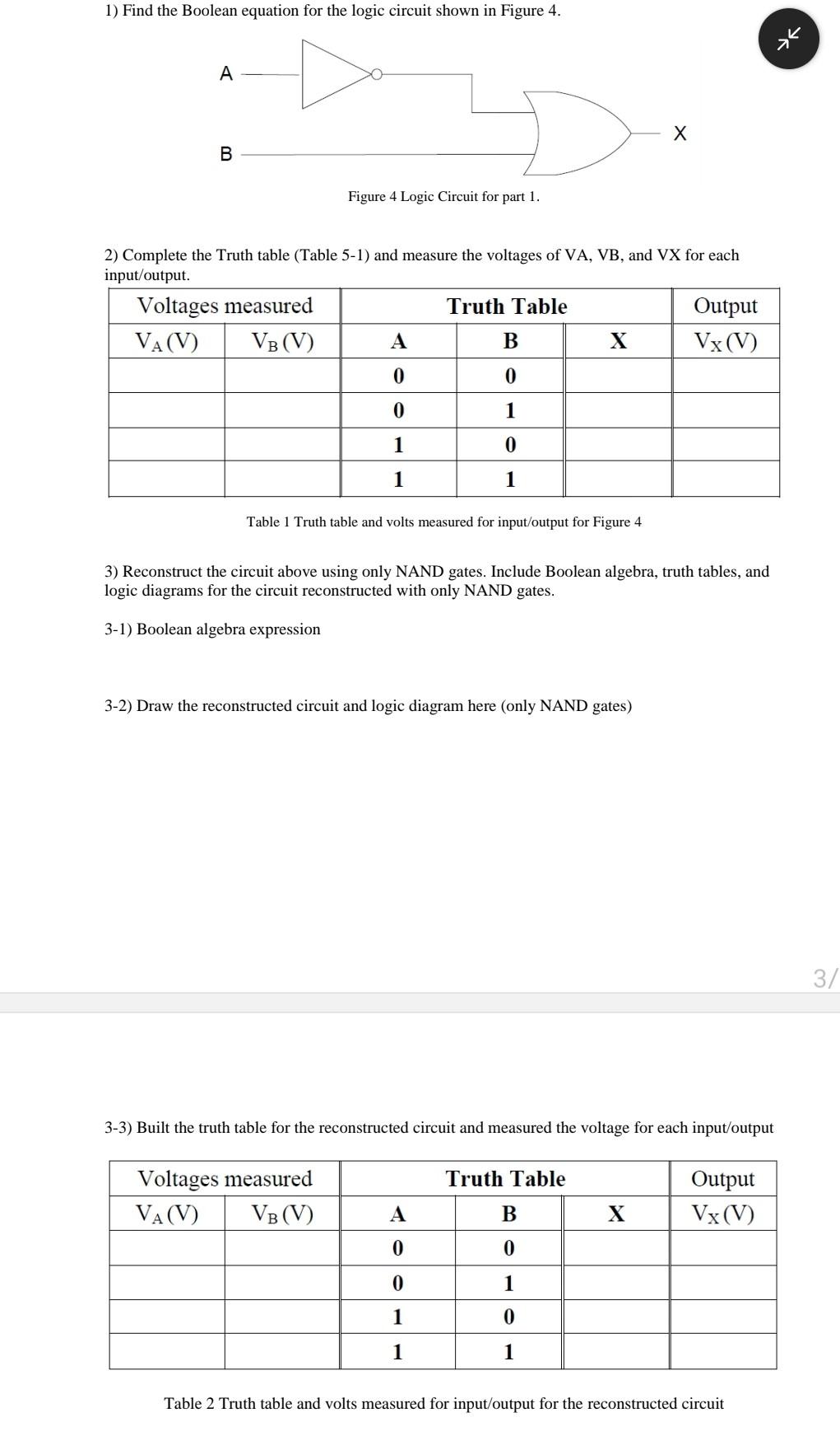 Solved 2) Complete the Truth table (Table 5-1) and measure | Chegg.com