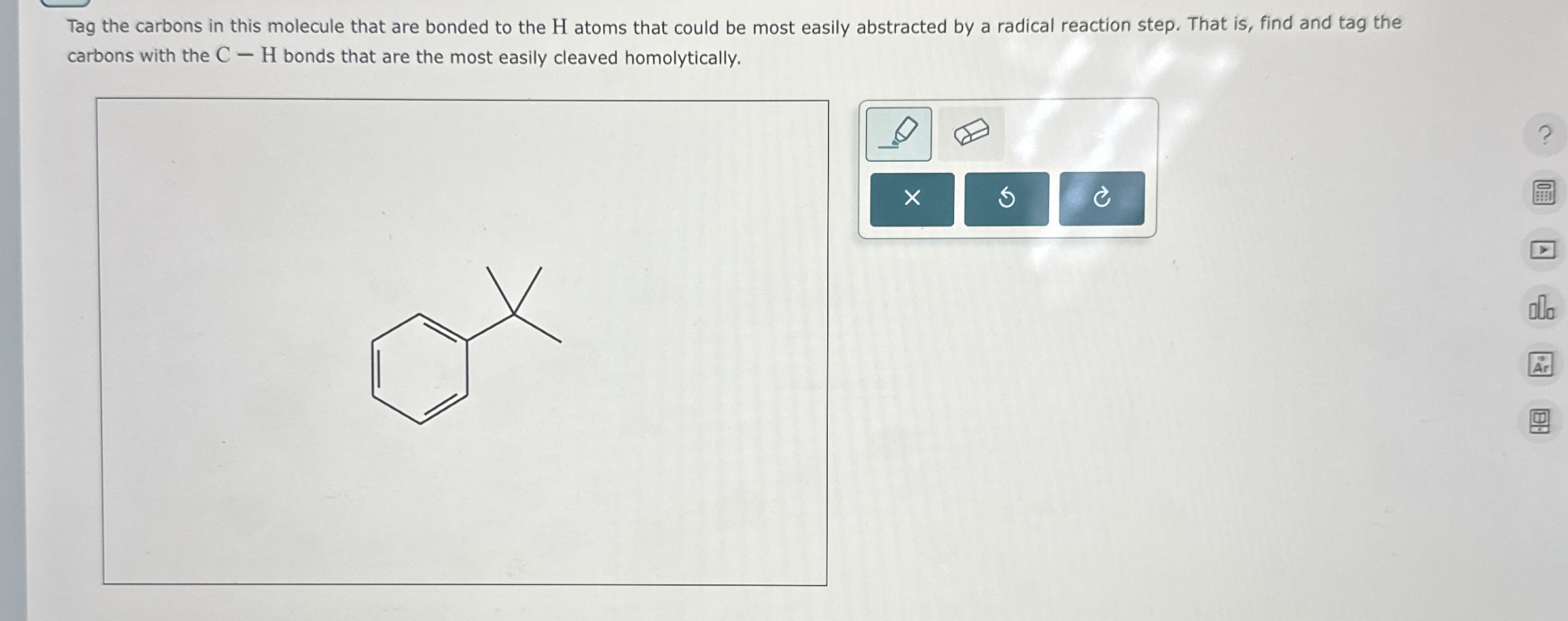 Solved Tag the carbons in this molecule that are bonded to | Chegg.com