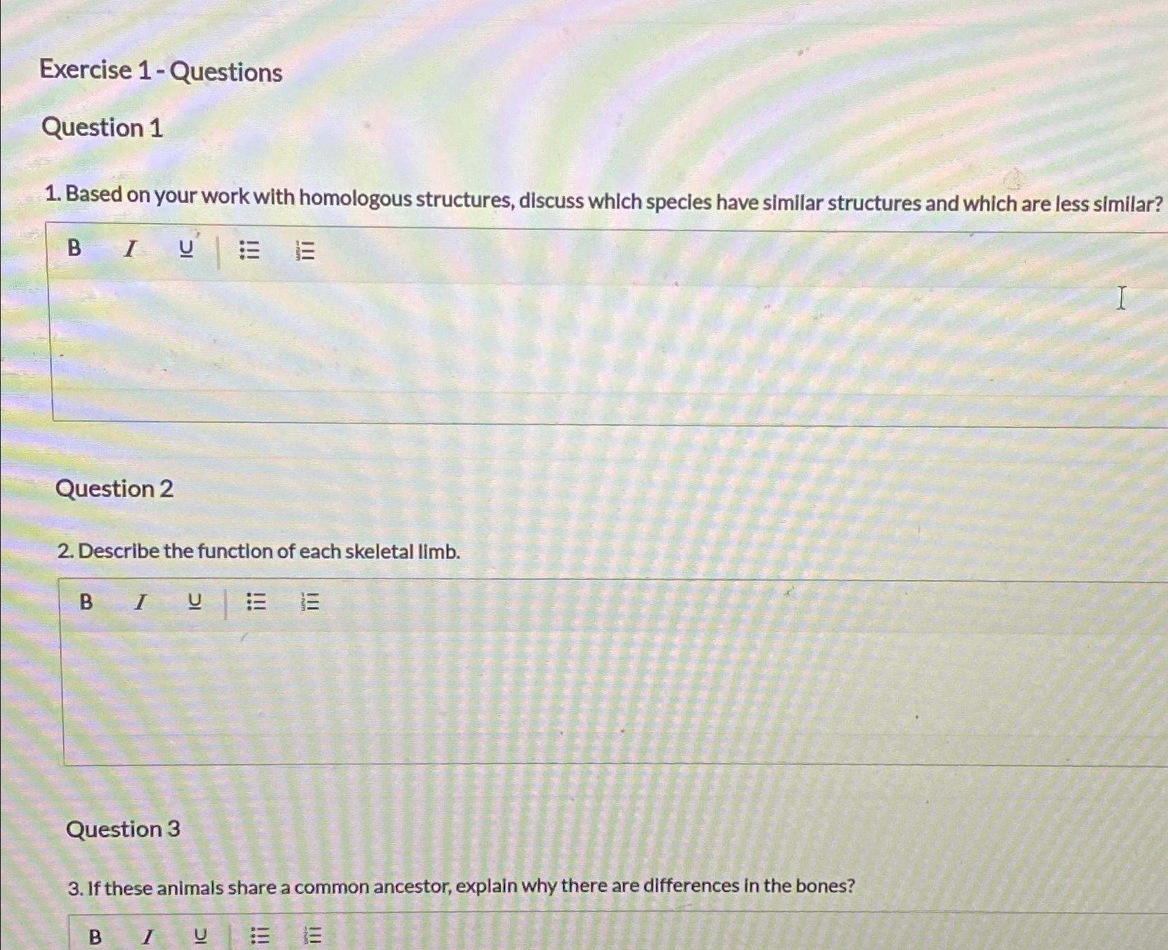 Solved Exercise 1- ﻿QuestionsQuestion 1Based on your work | Chegg.com