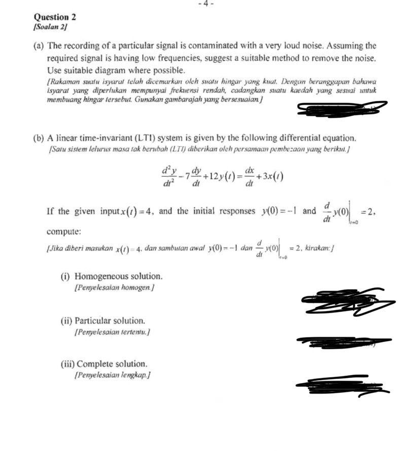 Solved Question 2[Soalan 2](a) ﻿The recording of a | Chegg.com