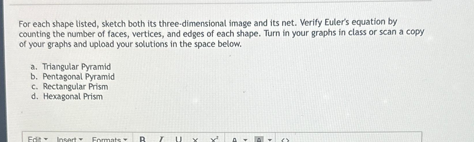 Solved For each shape listed, sketch both its | Chegg.com