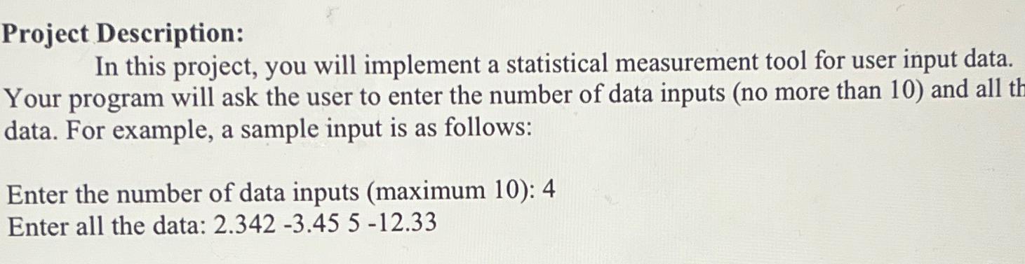 Solved Project Description:In this project, you will | Chegg.com