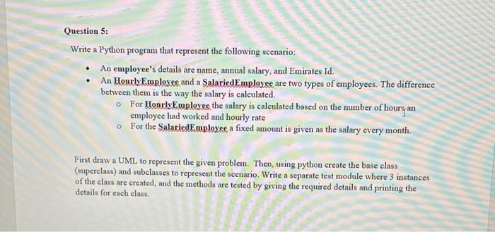 Solved Write a Python program that represent the following | Chegg.com