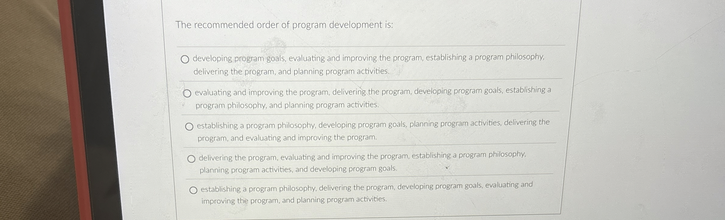 Solved The recommended order of program development | Chegg.com