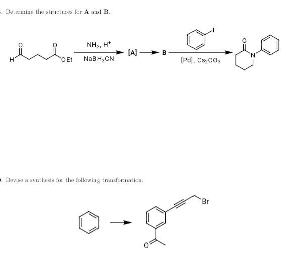 Solved Determine the structures for A and B. NH3, HT NaBH CN | Chegg.com