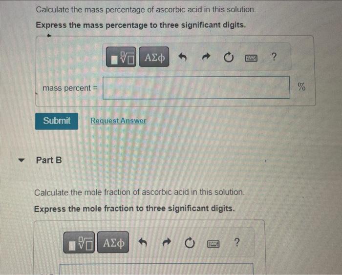 Solved Ascorbic acid (vitamin C,C6H8O6 ) is a water-soluble | Chegg.com