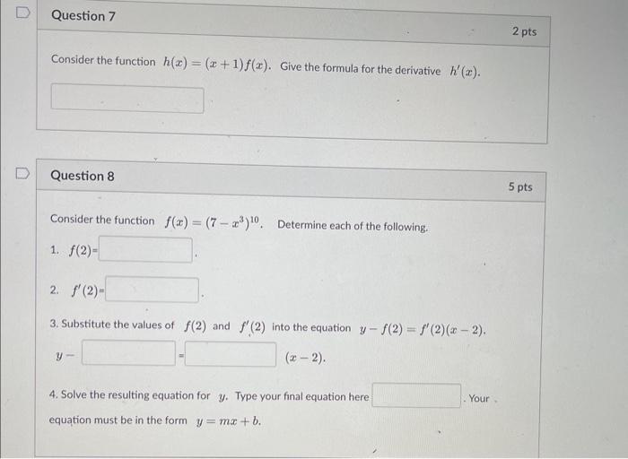 Solved Consider the function h(x)=(x+1)f(x). Give the | Chegg.com