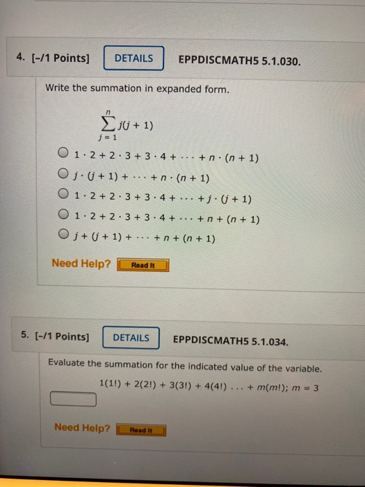 Solved 4. (-/1 Points] DETAILS EPPDISCMATH5 5.1.030. Write | Chegg.com