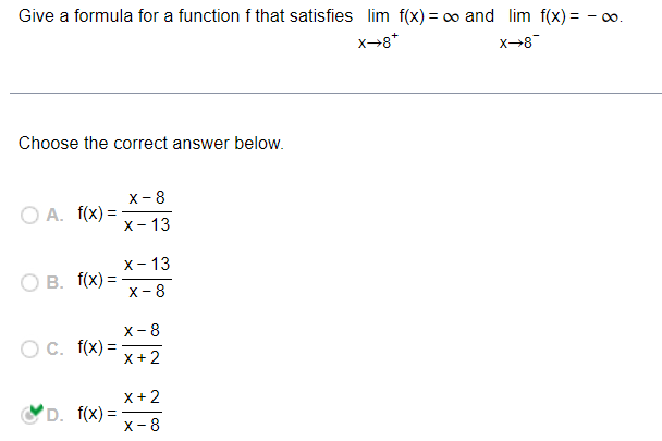 Solved Give a formula for a function f ﻿that satisfies | Chegg.com