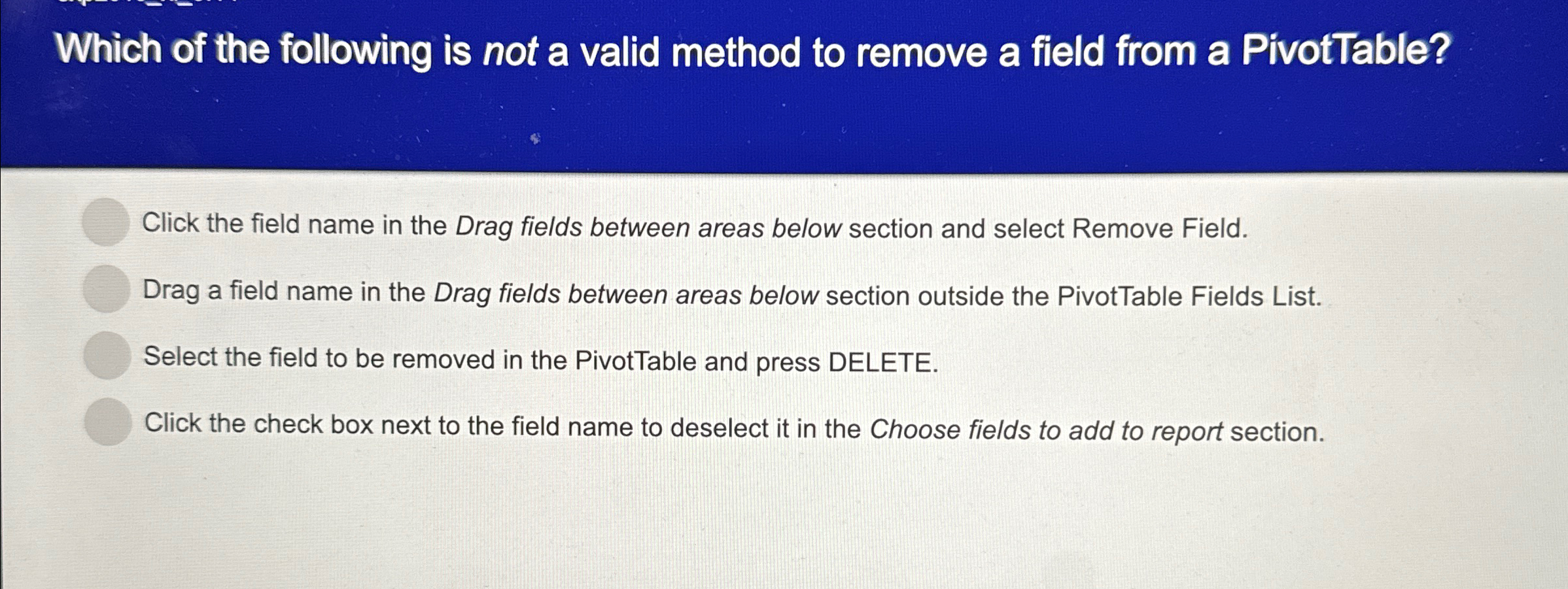 Solved Which of the following is not a valid method to | Chegg.com