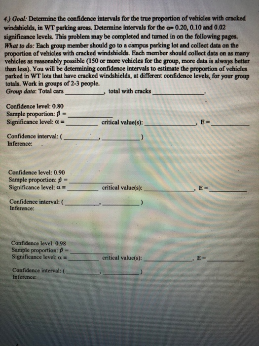Solved Confidence Intervals For The Mean Or Proportion