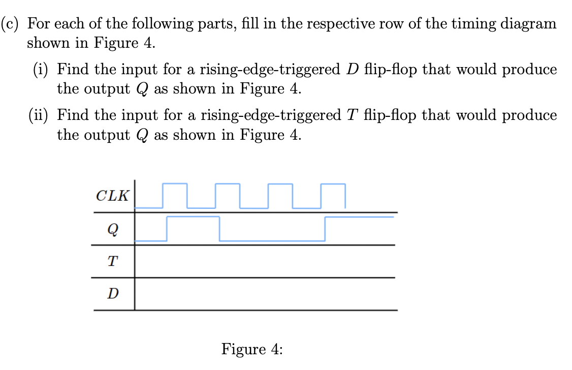 (c) ﻿For each of the following parts, fill in the | Chegg.com