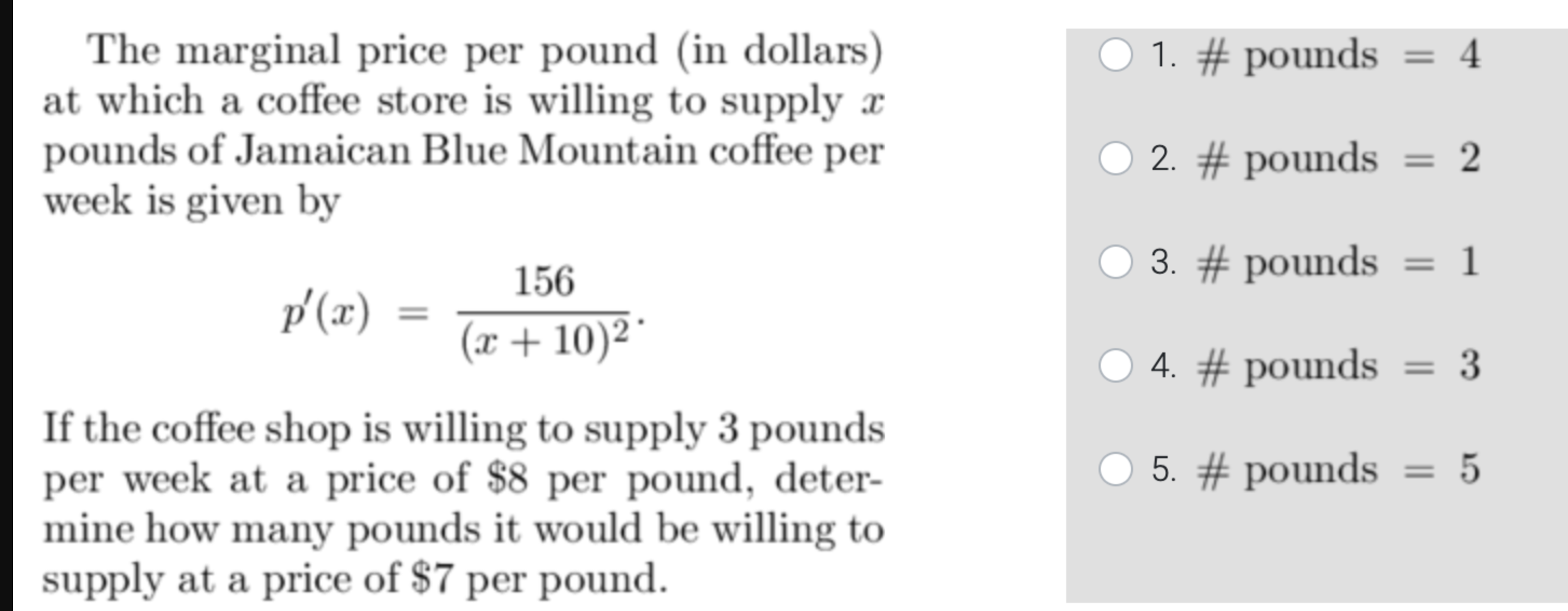 Solved # pounds =4# pounds =2# pounds =1# pounds =3# pounds | Chegg.com