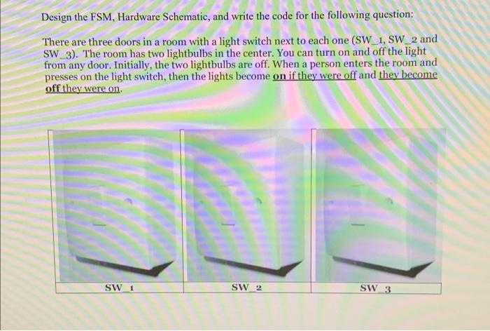 Solved Design the FSM, Hardware Schematic, and write the | Chegg.com