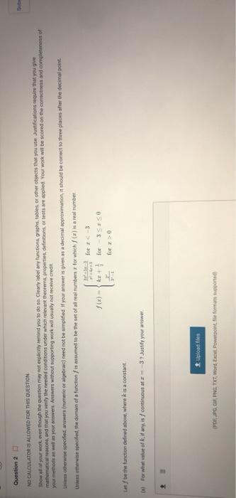 Solved Question 2 NO CALCULATOR IS ALLOWED FOR THIS QUESTION | Chegg.com