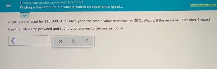 Solved III O EXPONENTIAL AND LOGARITHMIC FUNCTIONS Finding a | Chegg.com