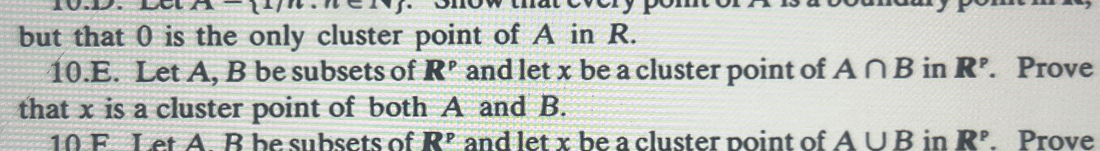 Solved by an EXPERT Let A,B ﻿be subsets of Rp ﻿and let x ﻿be a cluster | Chegg.com