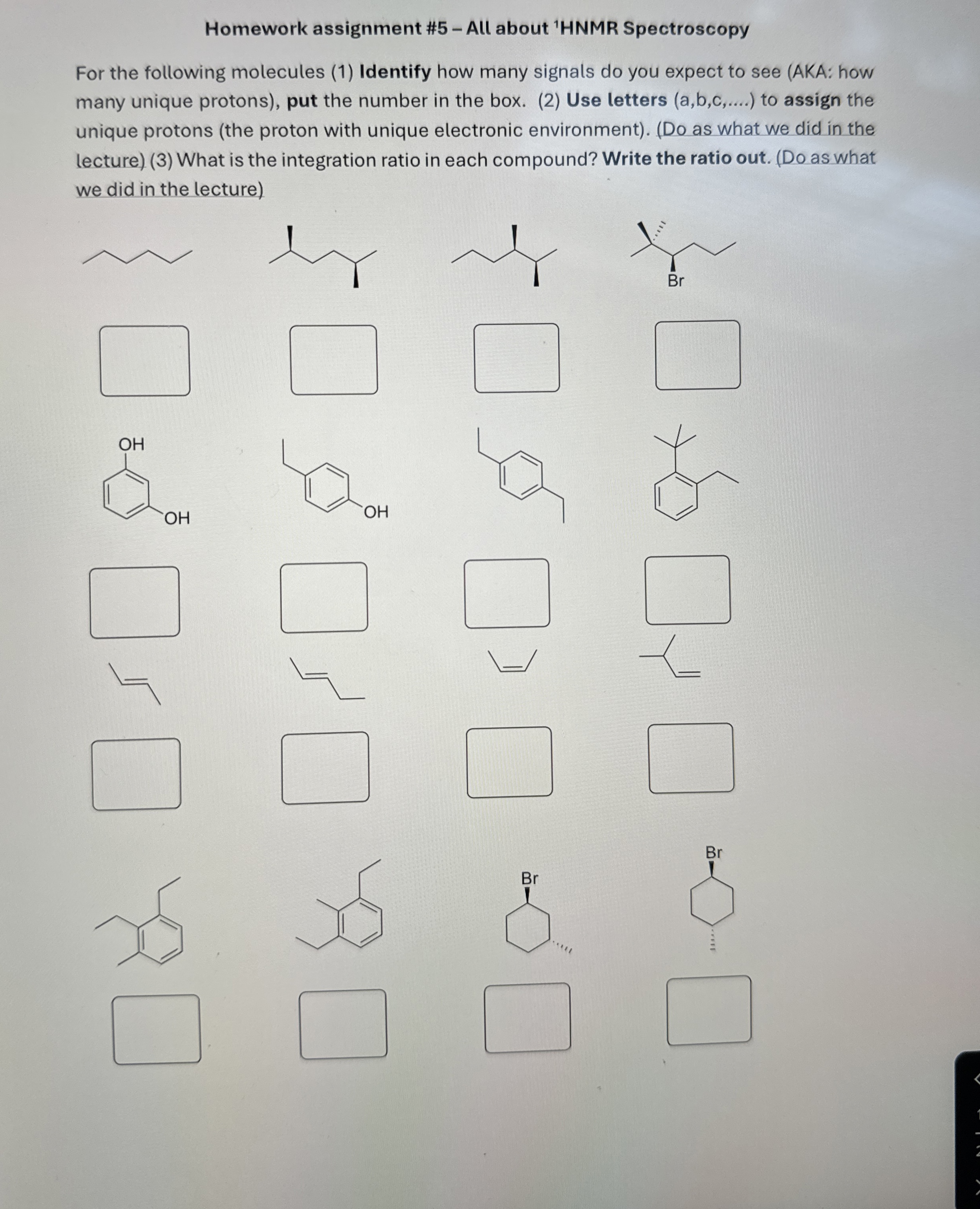 Solved Homework assignment #5 - ﻿All about ?1 ﻿HNMR | Chegg.com