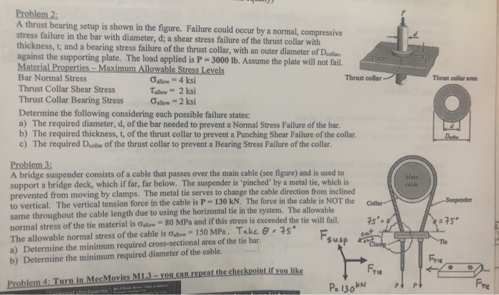 Solved Thrust collar Thrust collara Problem 2: A thrust | Chegg.com