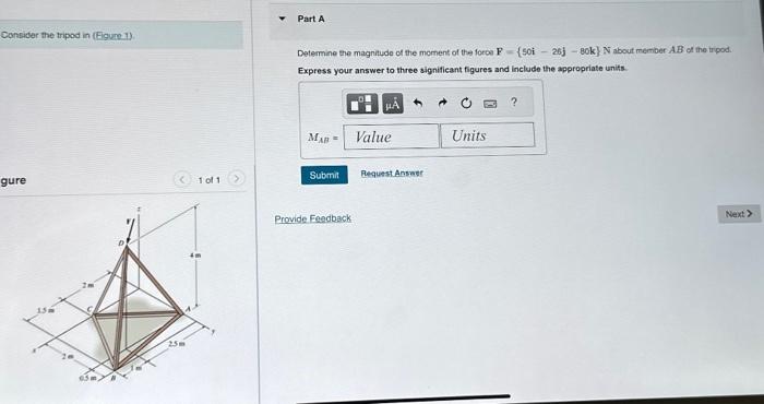Solved Consider The Tripod In Eigure 1 Determine The